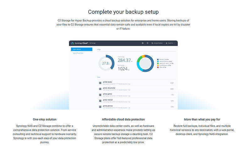 내나라 내땅 내두발로 :: 시놀로지 C2 Storage for Hyper Backup