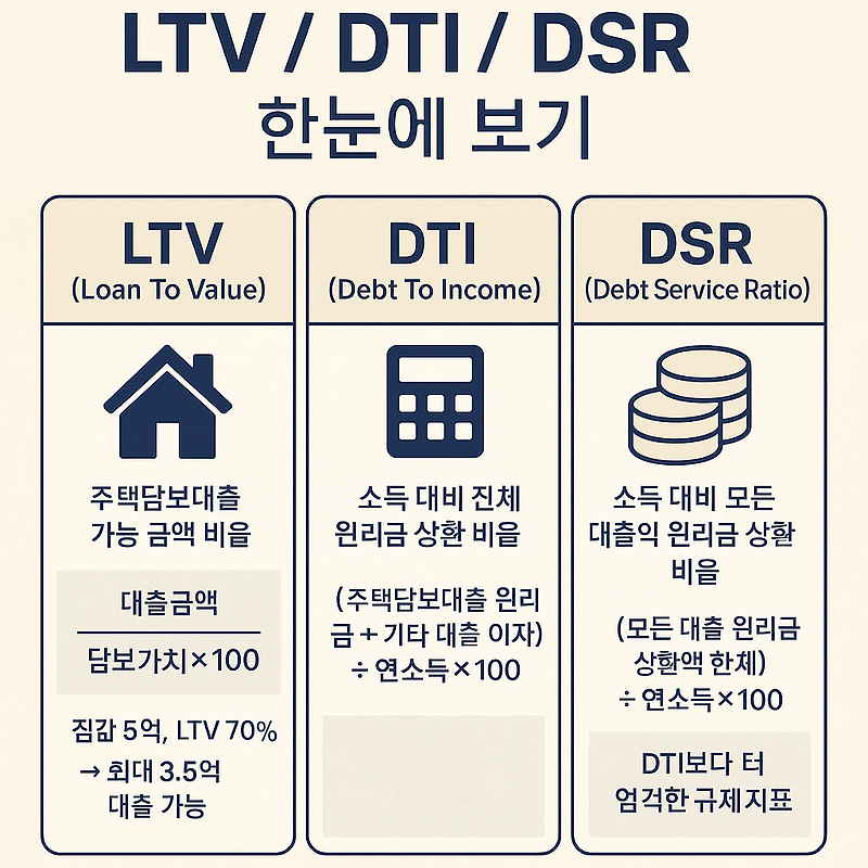 LTV, DTI, DSR 의미와 주의사항