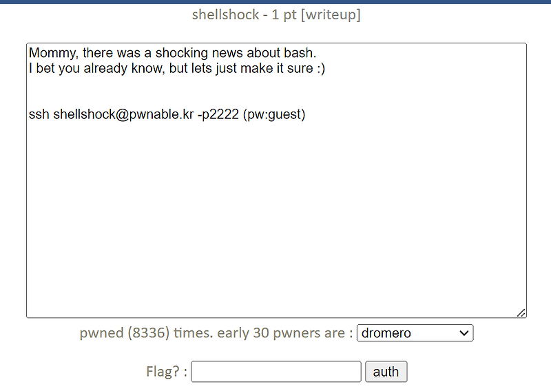 pwnable.kr shellshock 풀이