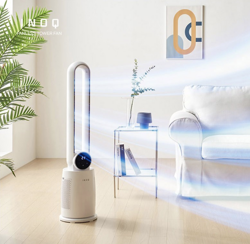 날개없는 타워형 선풍기 이노크아든 IA-NF1000 무드등 공간활용 사계절용