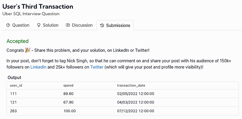 PostgreSQL 풀이 | User's Third Transaction (ROW_NUMBER, RANK, DENSE_RANK) — 그로스마케터의 기록
