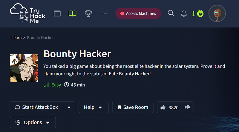 [Tryhackme] Bounty Hacker Writeup — 시골쥐 해커
