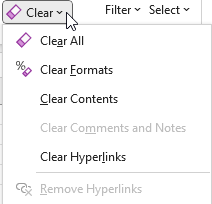 [Range 개체] Clear 관련 메서드