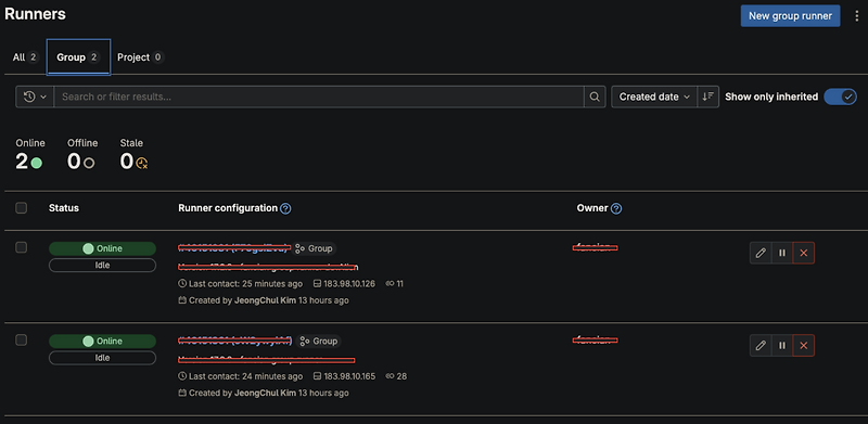 GitLab Group Runner Docker Container — Jeongchul Kim