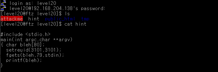 [FTZ] level 20 풀이 — sing