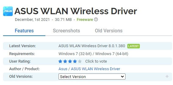 ASUS WLAN Wireless Driver 무료 다운로드
