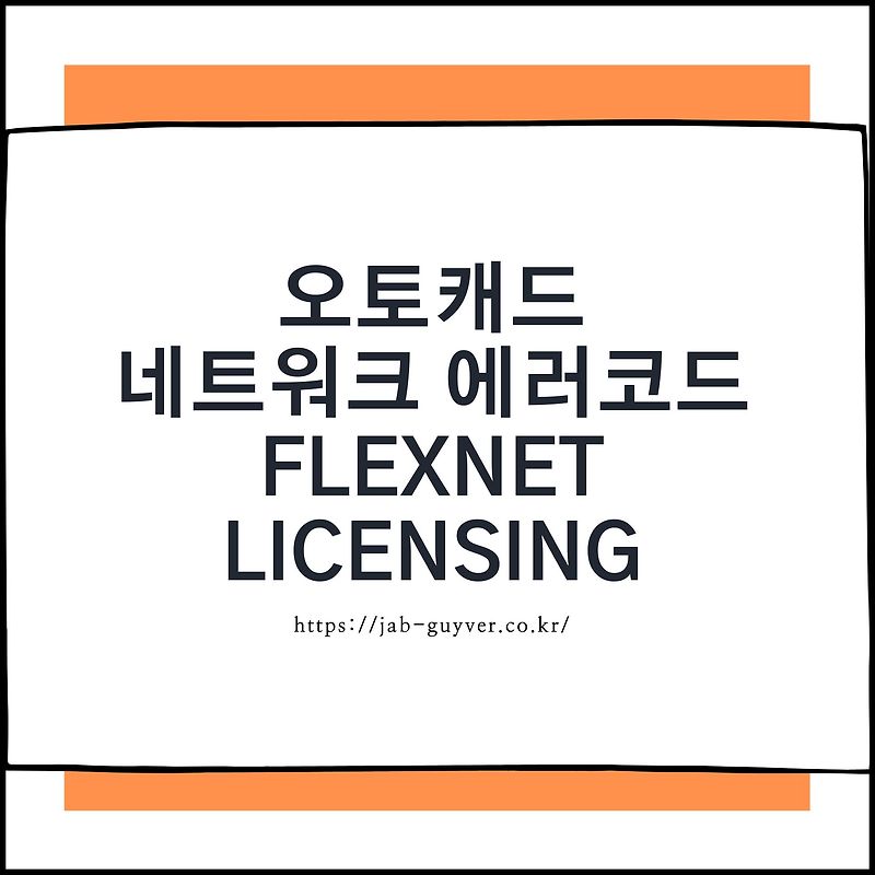 오토캐드 네트워크 에러코드 문제 FLEXnet Licensing 해결방법