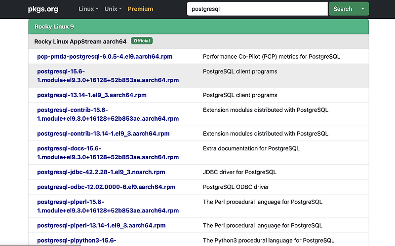 Rocky Linux postgreSQL 설치