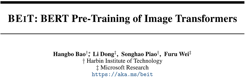 BEIT: BERT Pre-Training of Image Transformers
