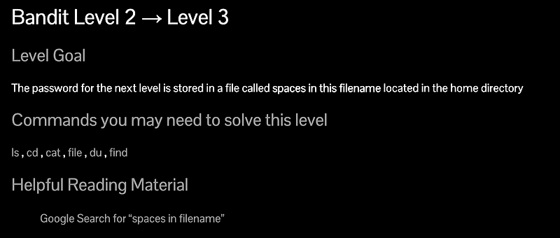 [2024/bandit] bandit level2 -> level3 Write-up — 너드인의 밤