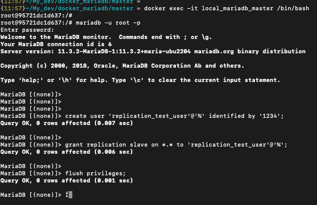 [Docker] mariadb master slave 세팅