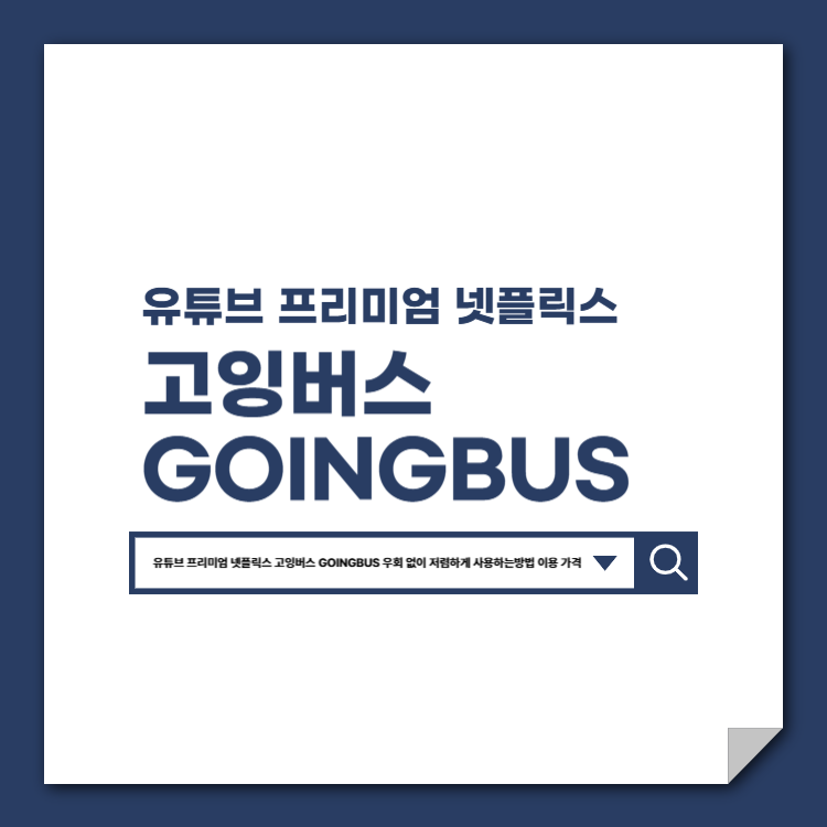 유튜브 프리미엄 넷플릭스 고잉버스 GOINGBUS 우회 없이 저렴하게 사용하는방법 이용 가격