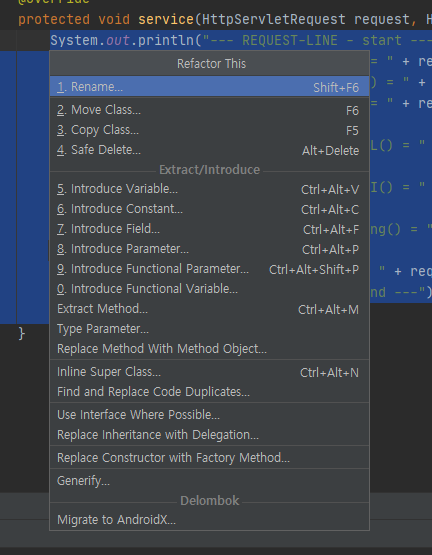 intellij 단축키 with window