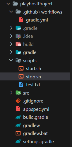 aws , git actions - Springboot war 파일 옮겨보기 — 밤하늘
