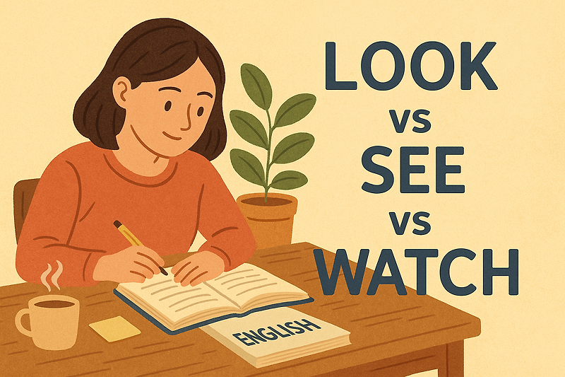 [혼자 영어공부11] Look vs See vs Watch 차이 + 예문까지