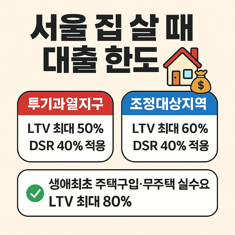 서울 집 살 때 대출 얼마까지? 💸 LTV·DSR 한도 총정리!