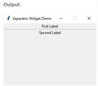 Tkinter Separator