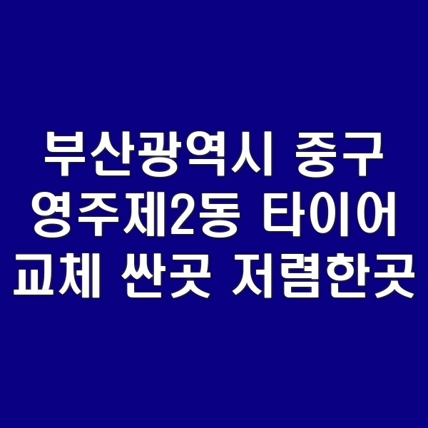 부산광역시 중구 영주제2동 타이어 교체 | 싼곳 | 저렴한곳 | 공기압 넣는곳