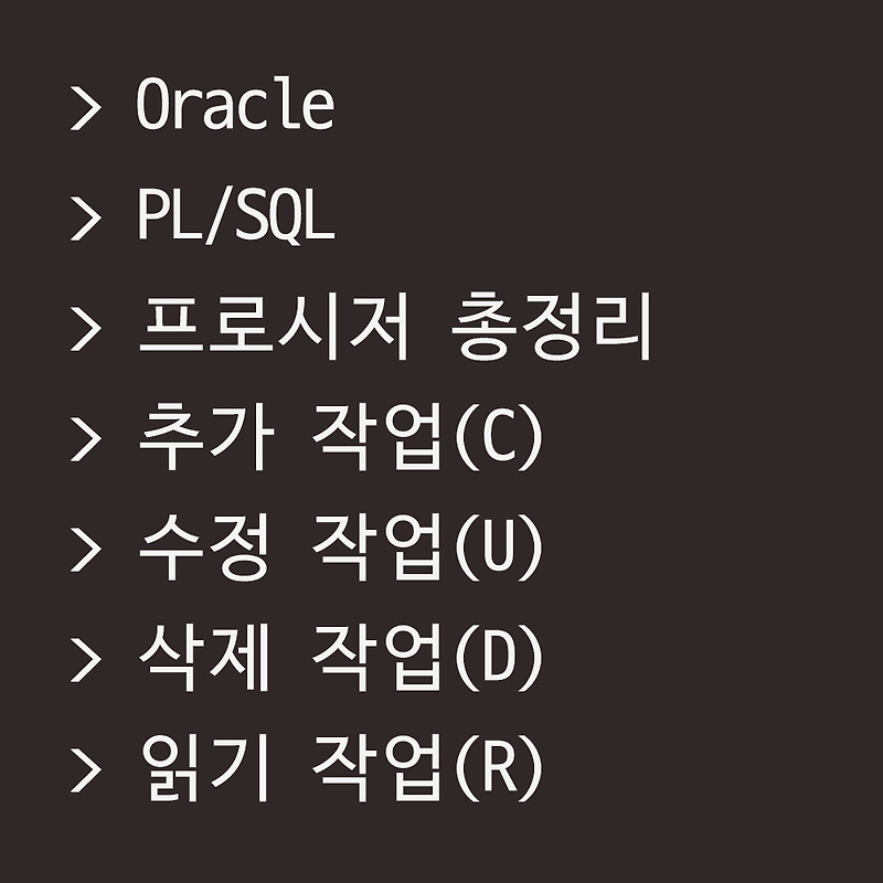 [Oracle] PL/SQL 프로시저 총정리 — Bible, Lee, Data