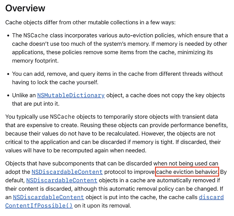 [Swift] NSCache (swift-corelibs-foundation)