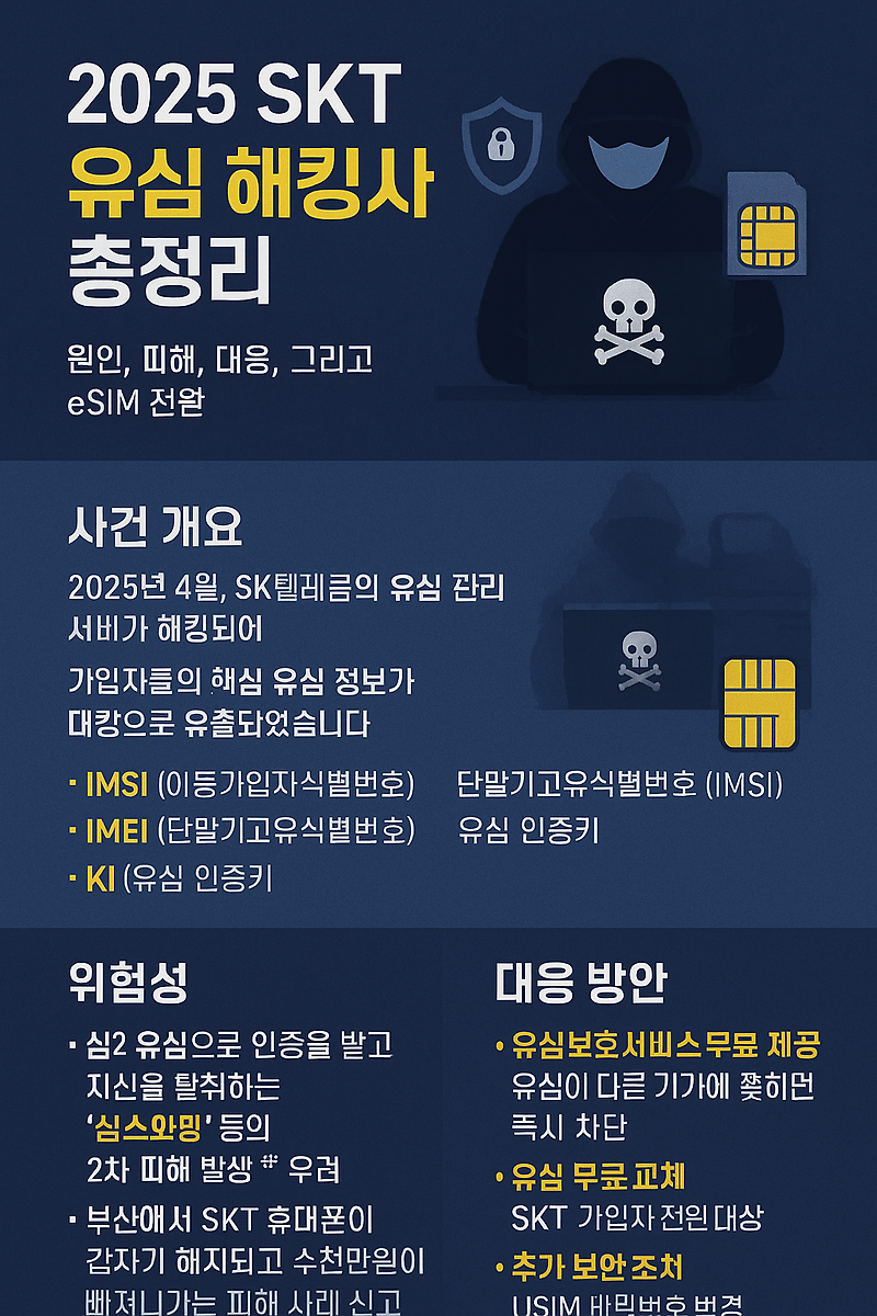 (유심 교체 예약 링크)2025 SKT 유심 해킹사건 총정리: 원인, 피해, 대응, 그리고 예방 방법