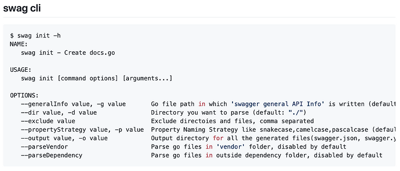 [Golang] RESful API Document 생성