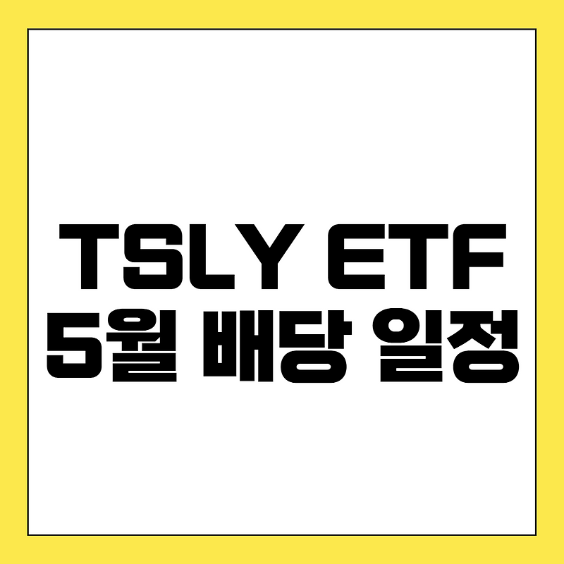 TSLY ETF 5월 배당금 & 배당일
