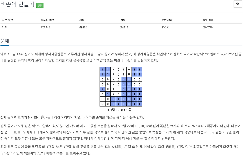 [BOJ/Python3] 2630번 색종이 만들기 — Koala