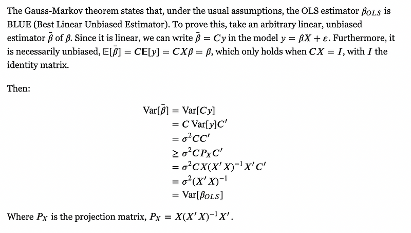 Proof : Gauss Markov theorem