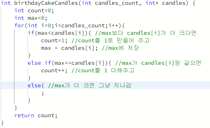 [HackerRank] Birthday Cake Candles — 노는게제일좋아