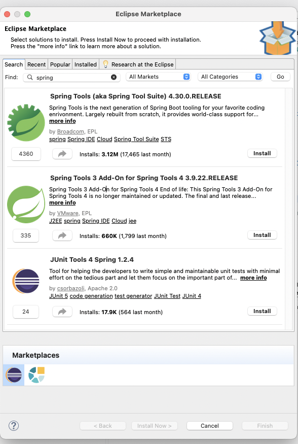 이클립스 Spring 프로젝트 생성 STS / spring mvc project 오류