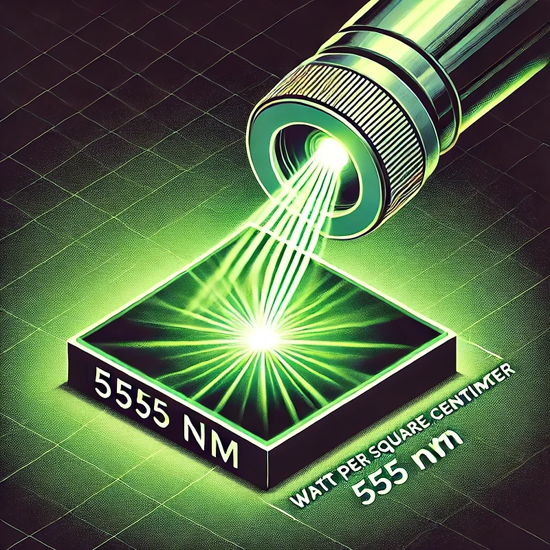 와트/제곱센티미터 단위, 555nm 기준 빛 에너지 측정 가이드