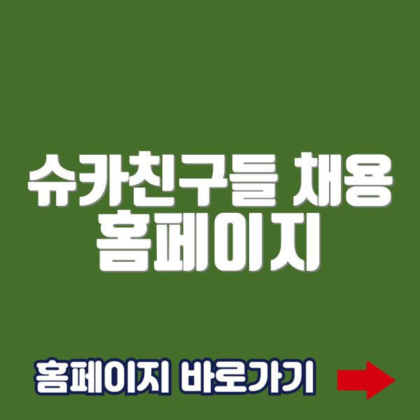 슈카친구들 채용 홈페이지 바로가기(https://www.saramin.co.kr/)