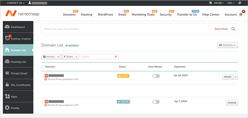 AppEngine에 Namecheap.com 도메인 연결하기