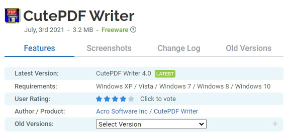 CutePDF Writer 무료 다운로드