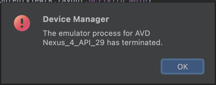 M1 Android Studio 에뮬레이터 오류
