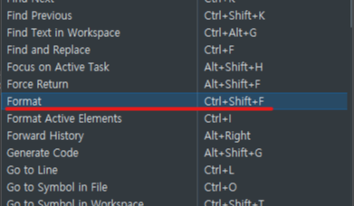 ctrl + shift + F / 태그 자동 정렬