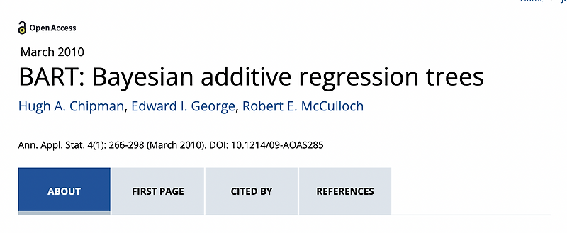 BART : Bayesian additive regression trees