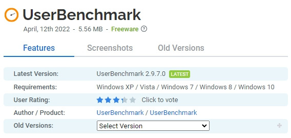 UserBenchmark 무료 다운로드