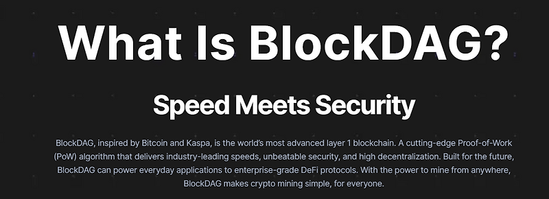 블록닥 BLOCK DAG 코인 이더리움 BNB코인과 같은 레이어1 코인 프리세일