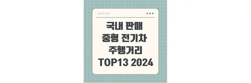 국내 판매 준중형, 중형 전기차 주행거리 TOP13 2024