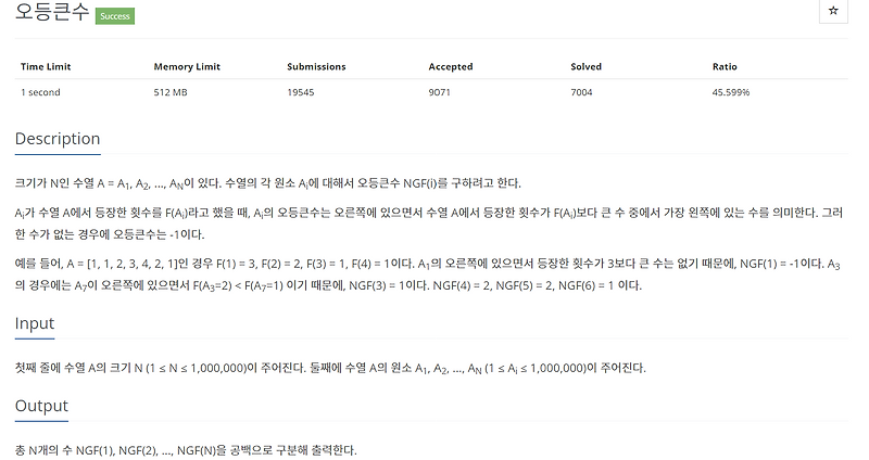 백준 17299 - Java :: 너T야? 나 T(story)야….