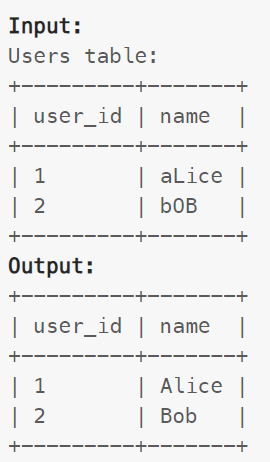 [LeetCode 1667] Fix Names in a Table