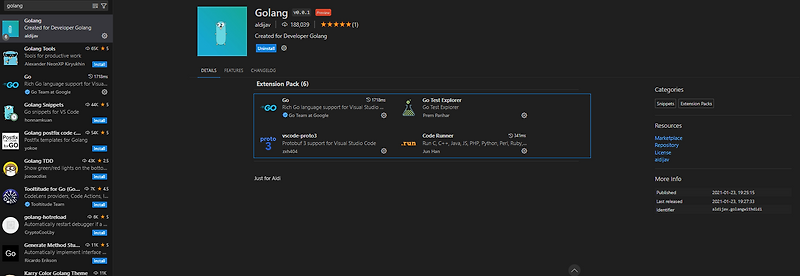 vscode golang 설정