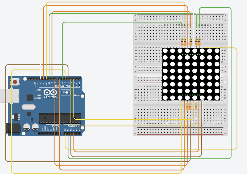 [Arduino] 아두이노 8x8 Matrix Dot LED(1088BS)제어하기 (7)