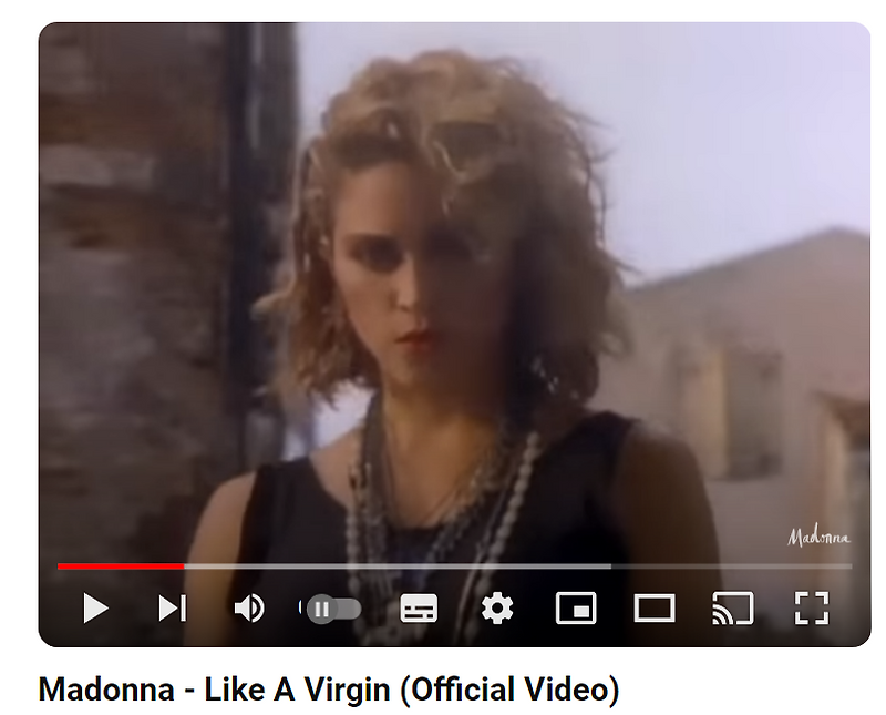 마돈나(Madonna) 인기곡 Like a Virgin 듣기 가사 해석