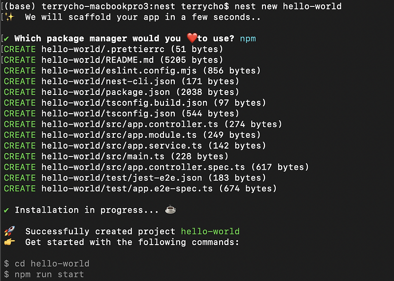 Nest.JS 살펴보기 - 2. Hello World