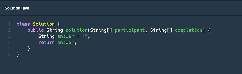 [Programmers] Lv1_완주하지 못한 선수 (JAVA )