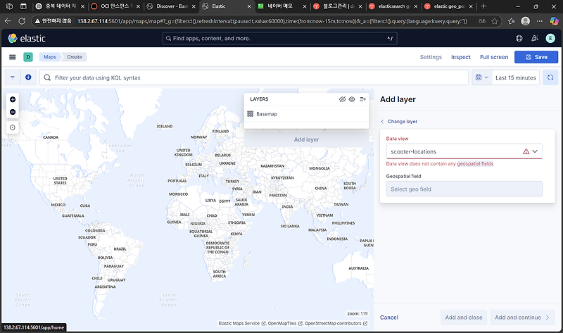 creating a geospatial field in elasticsearch for Map