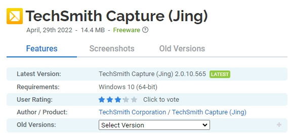 TechSmith Capture (Jing) 무료 다운로드